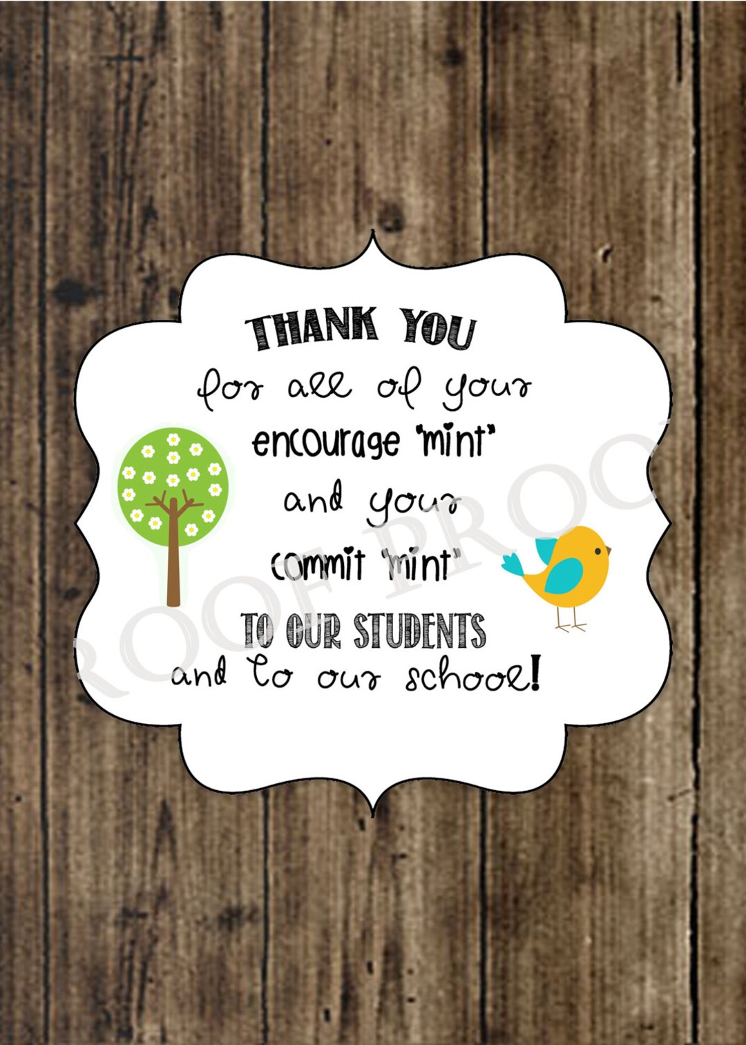 Thank You Teachers for Commitment Encouragement Mint Gift Educators ...