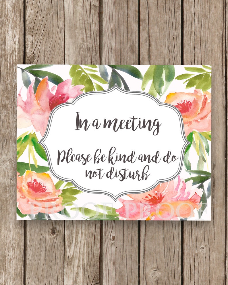 Floral Room in Use Sign Door Confidentiality Meeting School Counselor ...