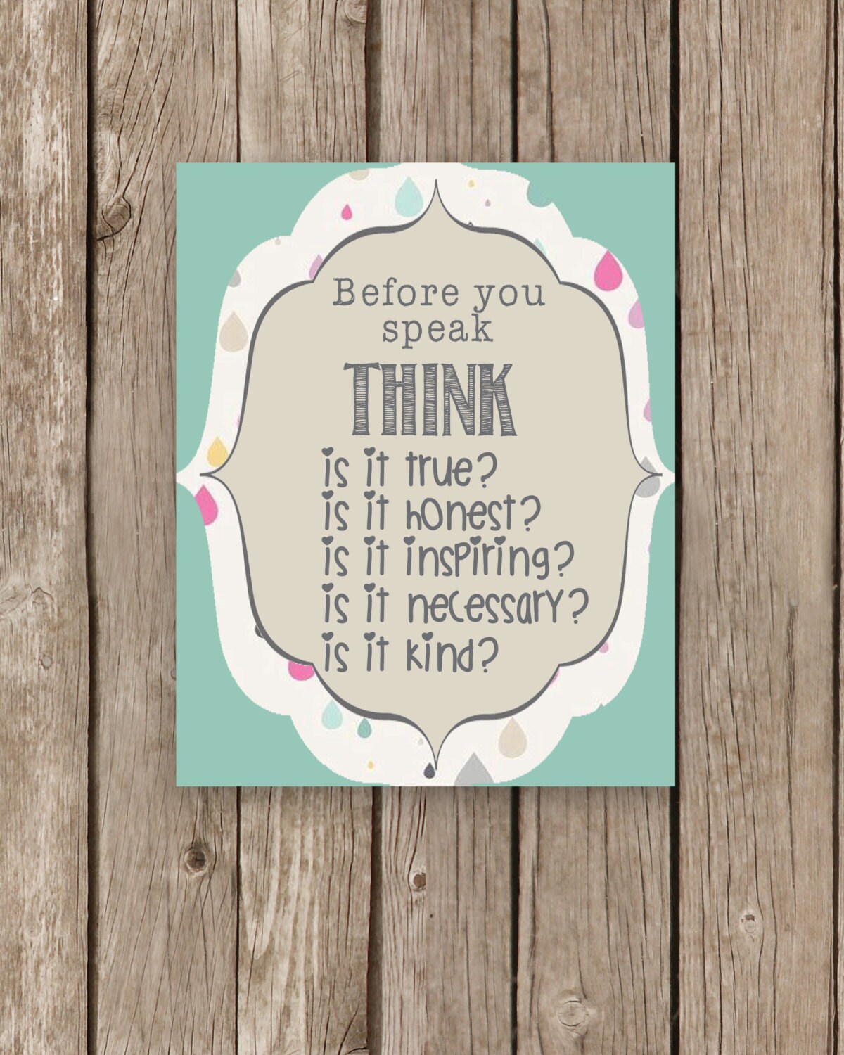 Before You Speak THINK Poster School Counselor Counseling Lunch Bunch ...