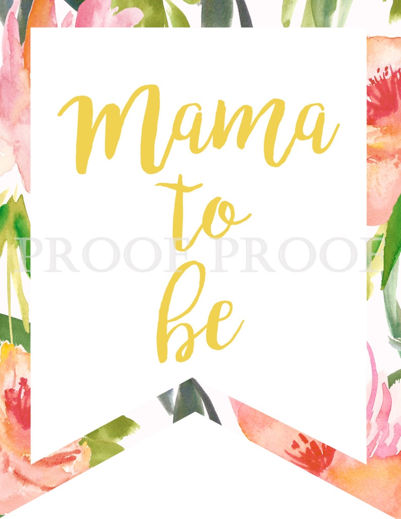 Mama to Be Sign Floral Chair Mother to Be Mom to Be Shower Print Baby ...