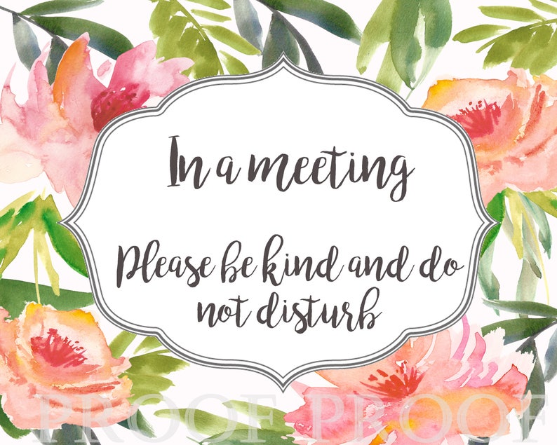 Floral Room in Use Sign Door Confidentiality Meeting School Counselor ...