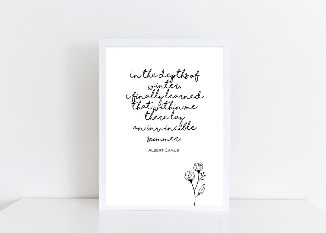 In the Depths of Winter Albert Camus Digital Print Printable Quote ...