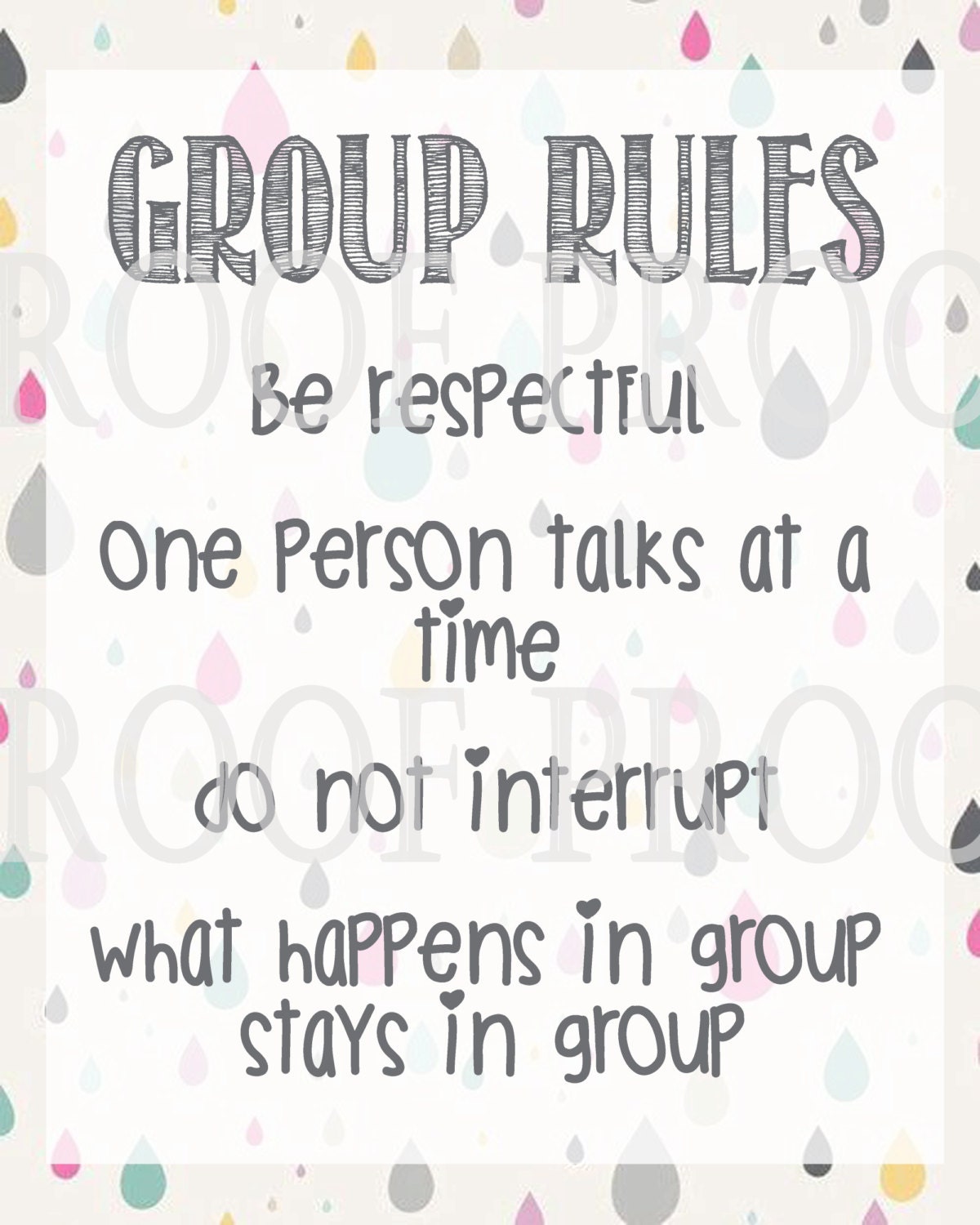 Group Rules Confidentiality Poster School Counselor Counseling Lunch ...