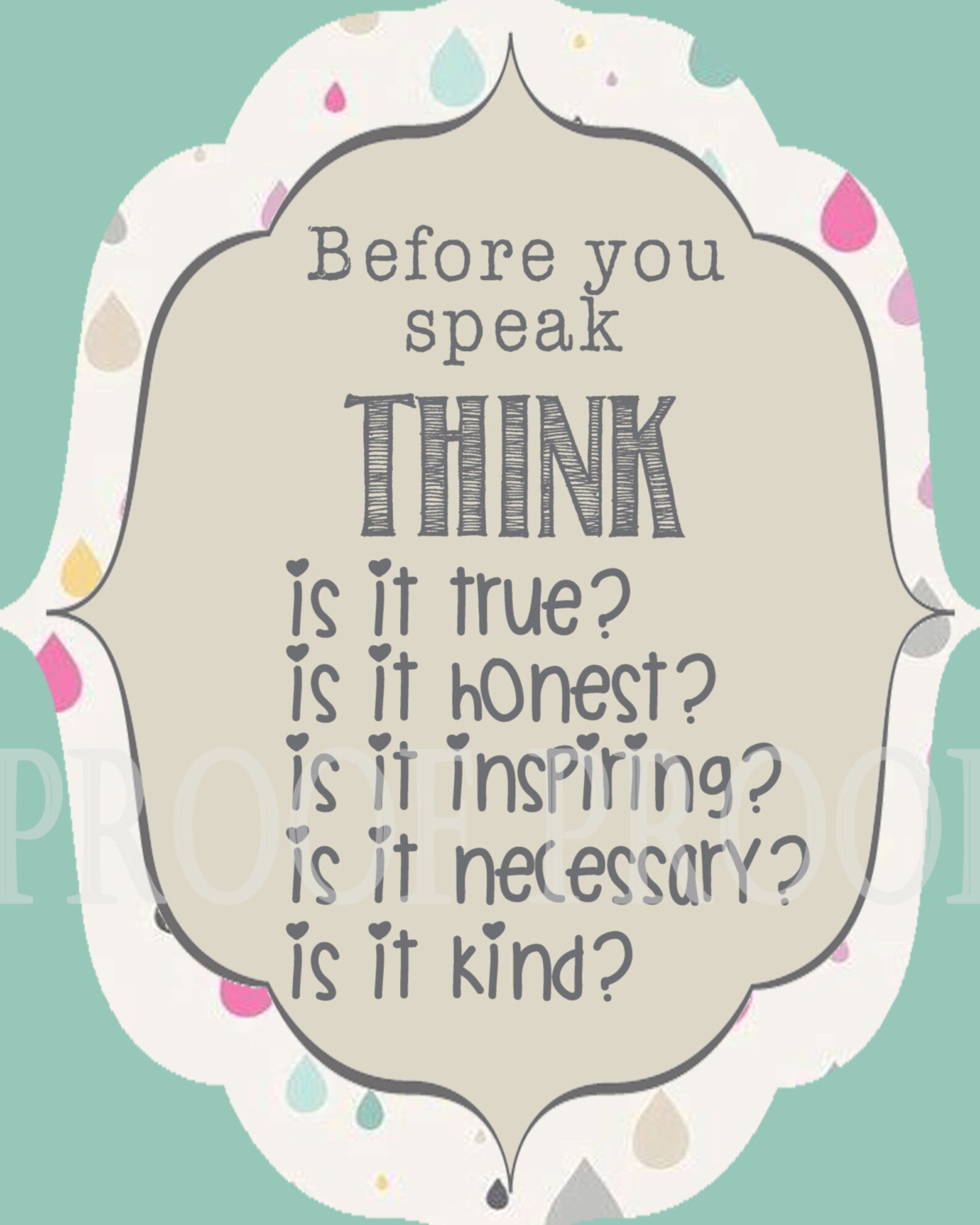 Before You Speak THINK Poster School Counselor Counseling Lunch Bunch ...