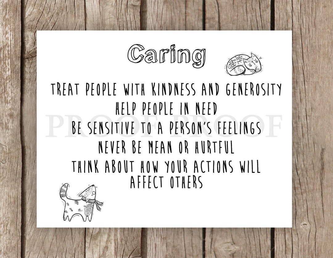Caring Sign // Character Counts // Pillars of Character // School ...