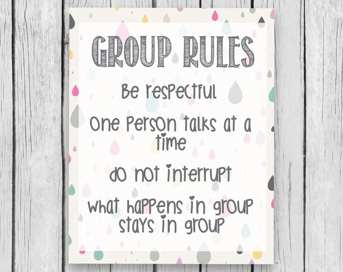 Group Rules Confidentiality Poster School Counselor Counseling - Etsy