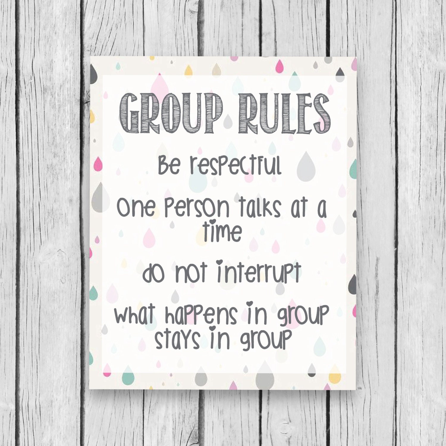 Group Rules Confidentiality Poster School Counselor Counseling | Etsy