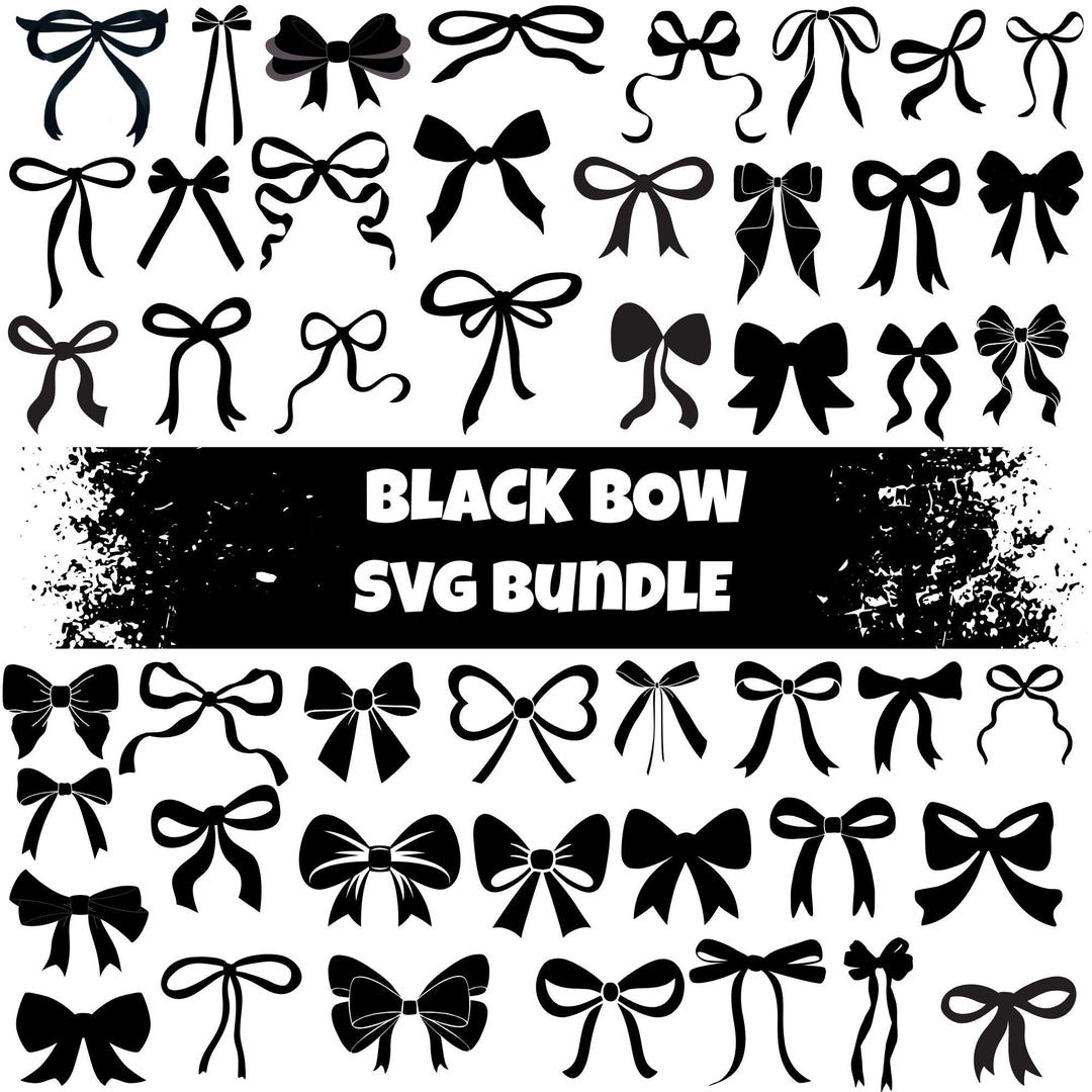 Black Bow SVG Bundle Coquette, Ribbon, Tie Clipart (digital File) - Etsy