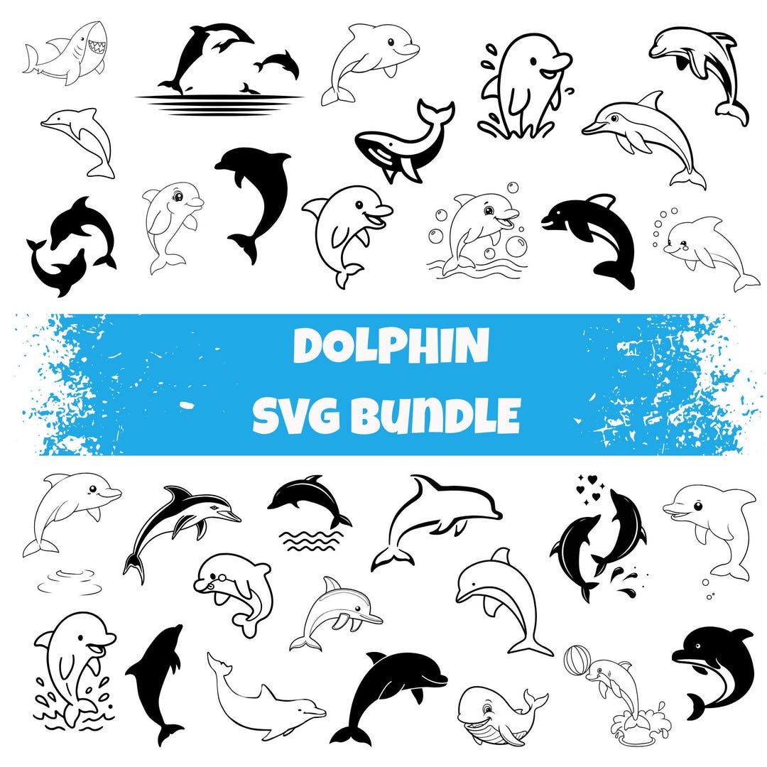 Dolphin SVG Bundle: Cut Files for Cricut,digital Files(instant Download ...