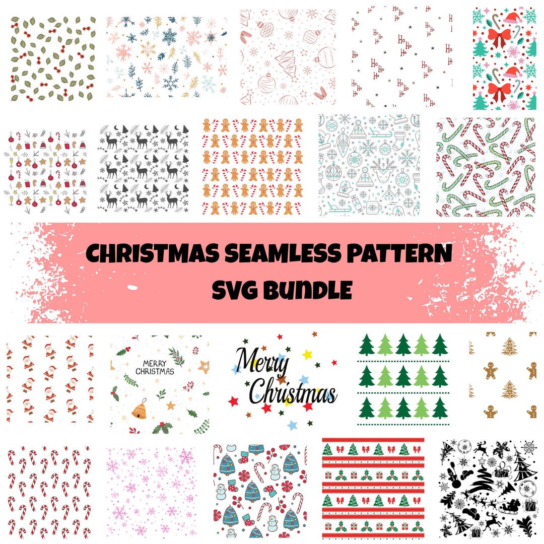 Christmas Pattern Digital Paper, Snowflake Wallpaper (svg, Png, Jpg ...