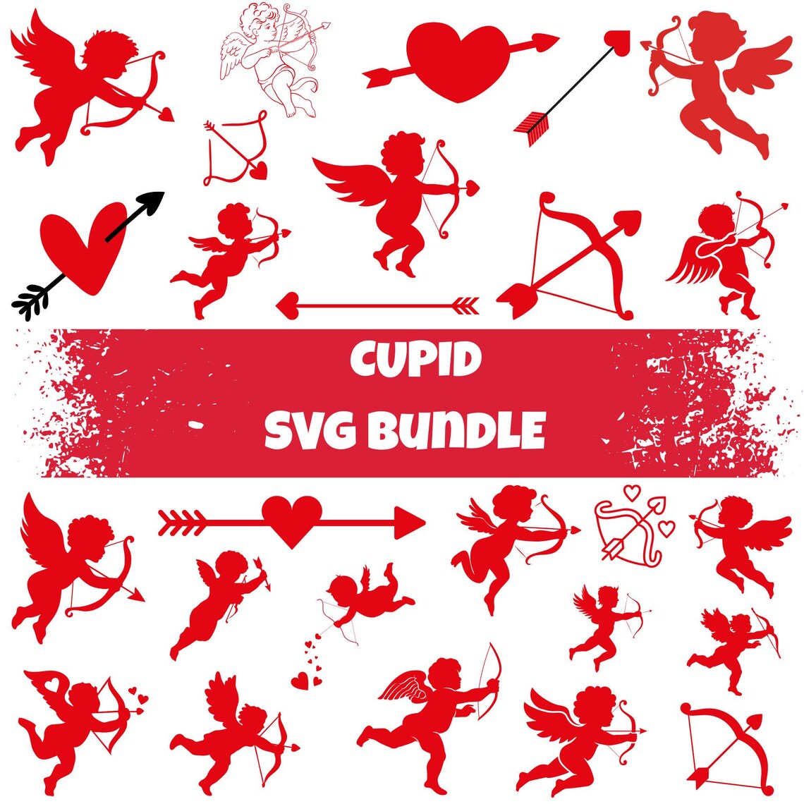 Cupid SVG Bundle: Valentine's Day,love Svg, Silhouette, Clipart ...