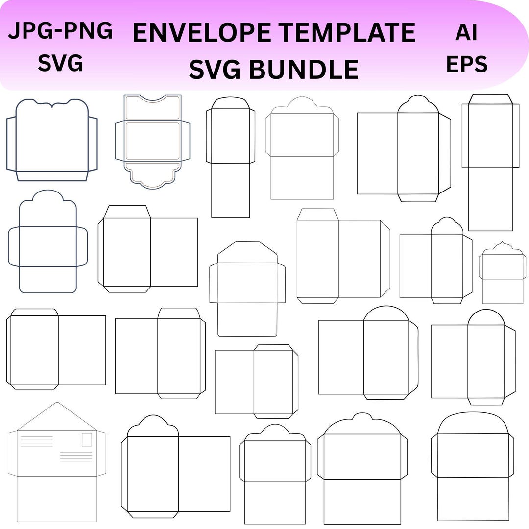 Envelope Template SVG Bundle: Card & Money Envelopes (digital Download ...