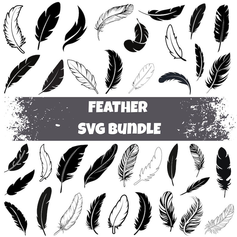 Feather Svg Bundle: Silhouette, Cut Files for Cricut,digital File ...