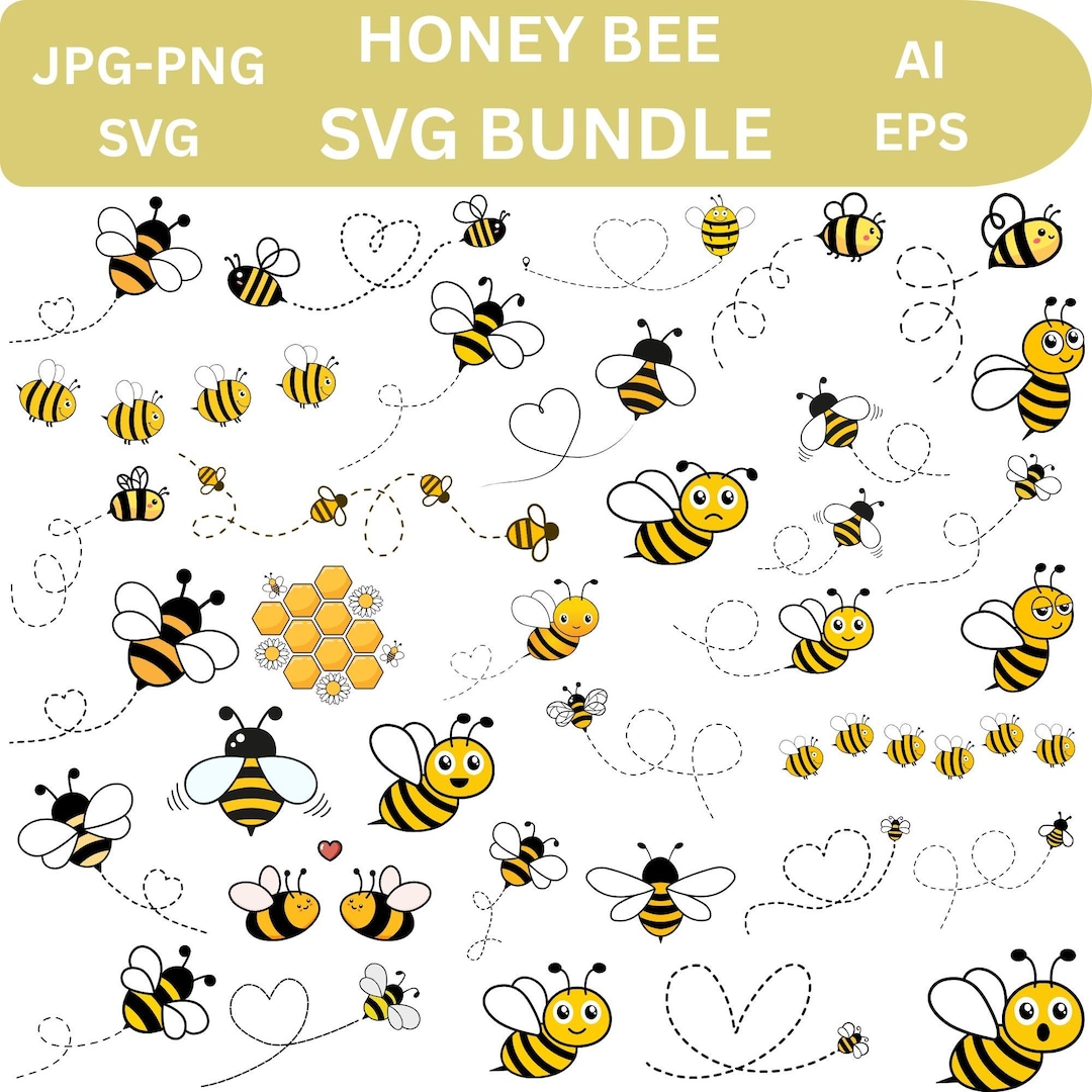 Bee Svg Bundle,queen Bee Svg,honeybee Svg,honeycomb Svg,cutebee Clipart ...
