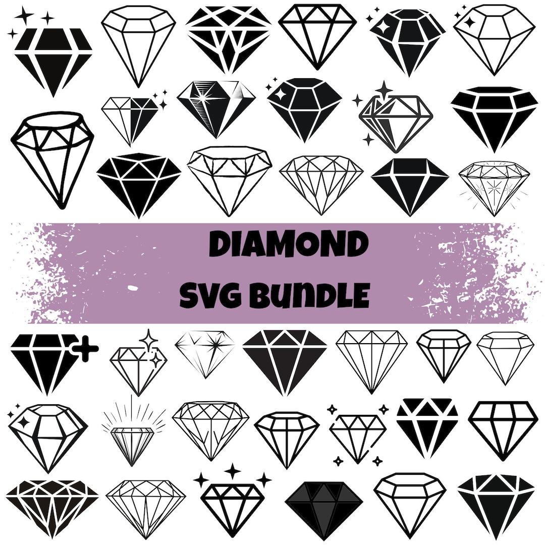 Diamond Svg Bundle: Vector, Clipart,files for Cricut (instant Download ...