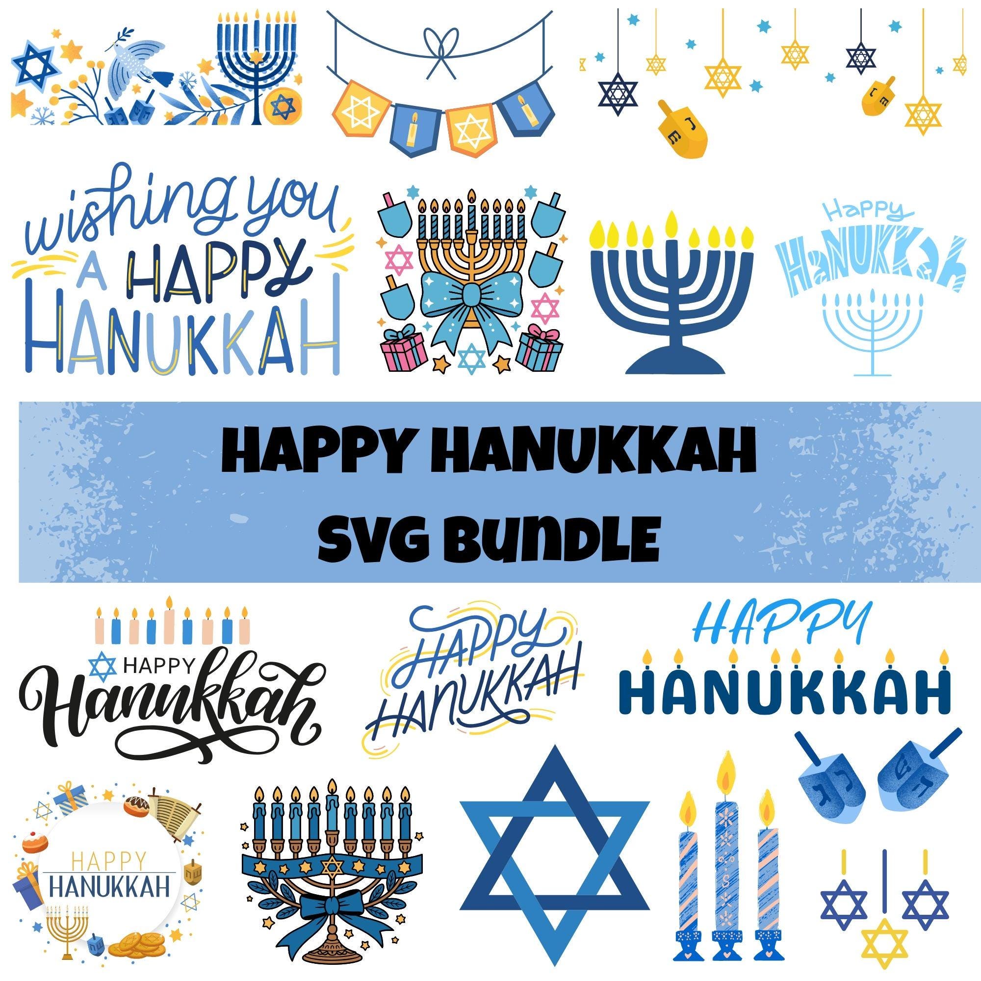 Hanukkah SVG Bundle, Menorah, Dreidel Clipart (digital Download) - Etsy