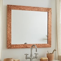 Industrial Rustic Copper Style Large Framed Bevelled Mirror Modern Look ...