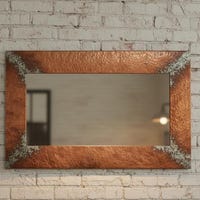 Copper Mirror. Copper Patina Mirror. Copper Wall Art Mirror. Wall Art ...
