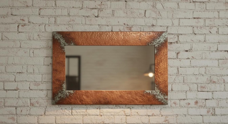 Handmade Hammered Copper Mirror Frame, Rustic Home Decor - Etsy