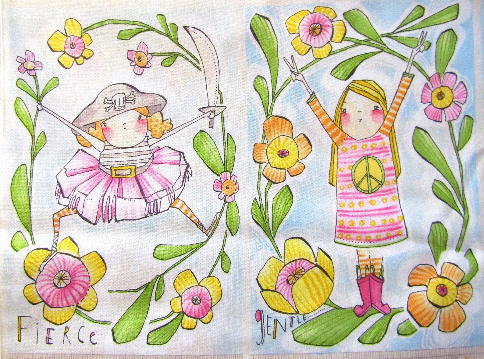 Cori Dantini Girl Power Fabric Panel: Sugar & Spice 8 Block - Etsy