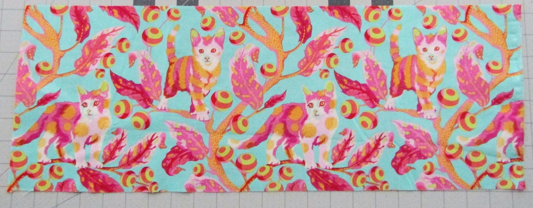 Original Tula Pink Tabby Road Cotton Fabric: Disco Kitty, Strawberry ...