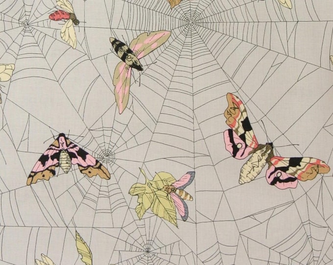 Ghastlie Web Cotton Fabric: Moths & Spiderweb, Alexander Henry Gray - Etsy