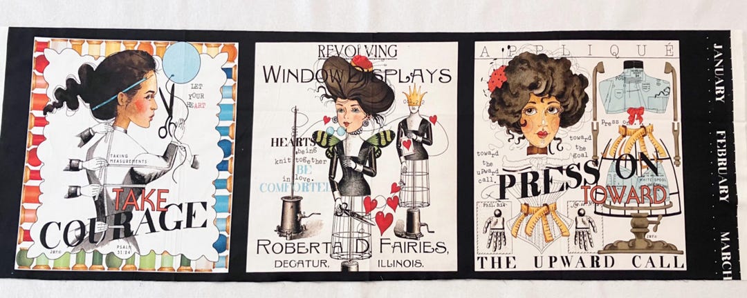 1 ROW Best of SHE Who SEWS J. Wecker Frisch 3 Block Calendar Panel 13 ...