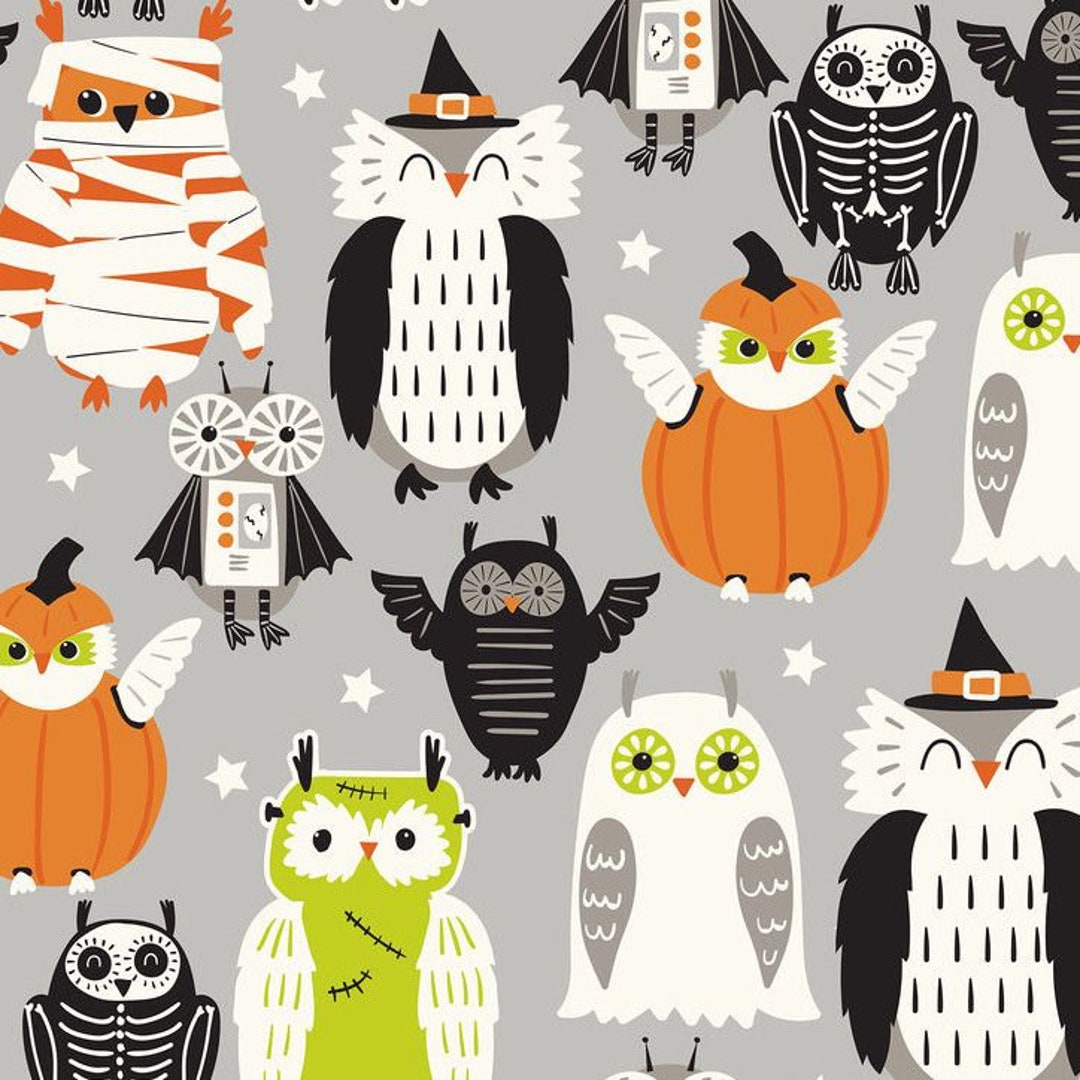 Boo Crew Owls Cotton Quilt Fabric: Maude Asbury Halloween Print - Etsy
