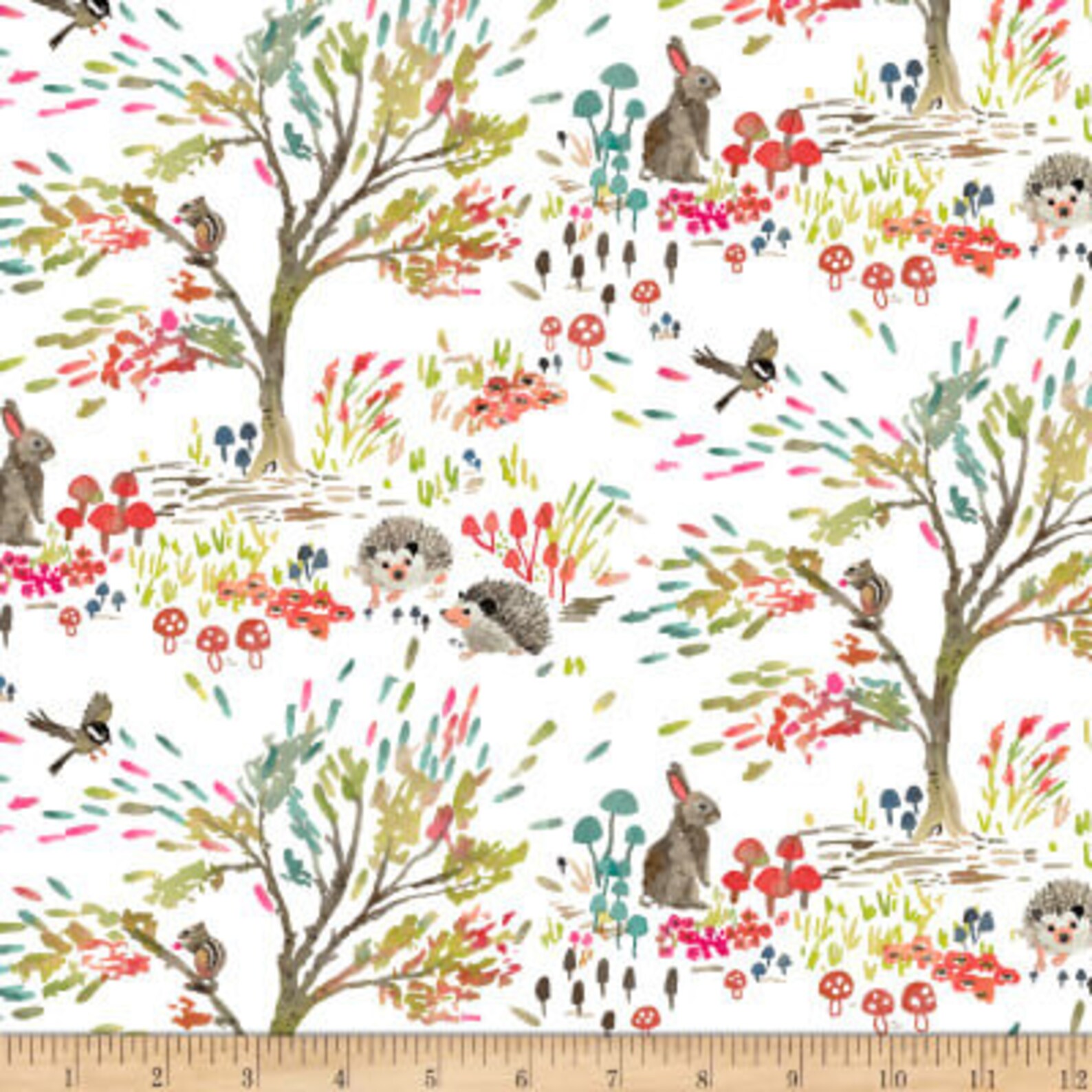 Enchanted Forest Fabric: Betsy Olmsted Windham Cotton, Woodland Animals ...