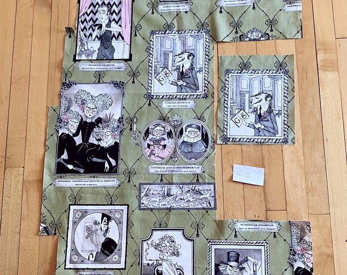 GHASTLIE GALLERY Fabric Scrap Alexander Henry Ghastlies Gaspar Garrick ...