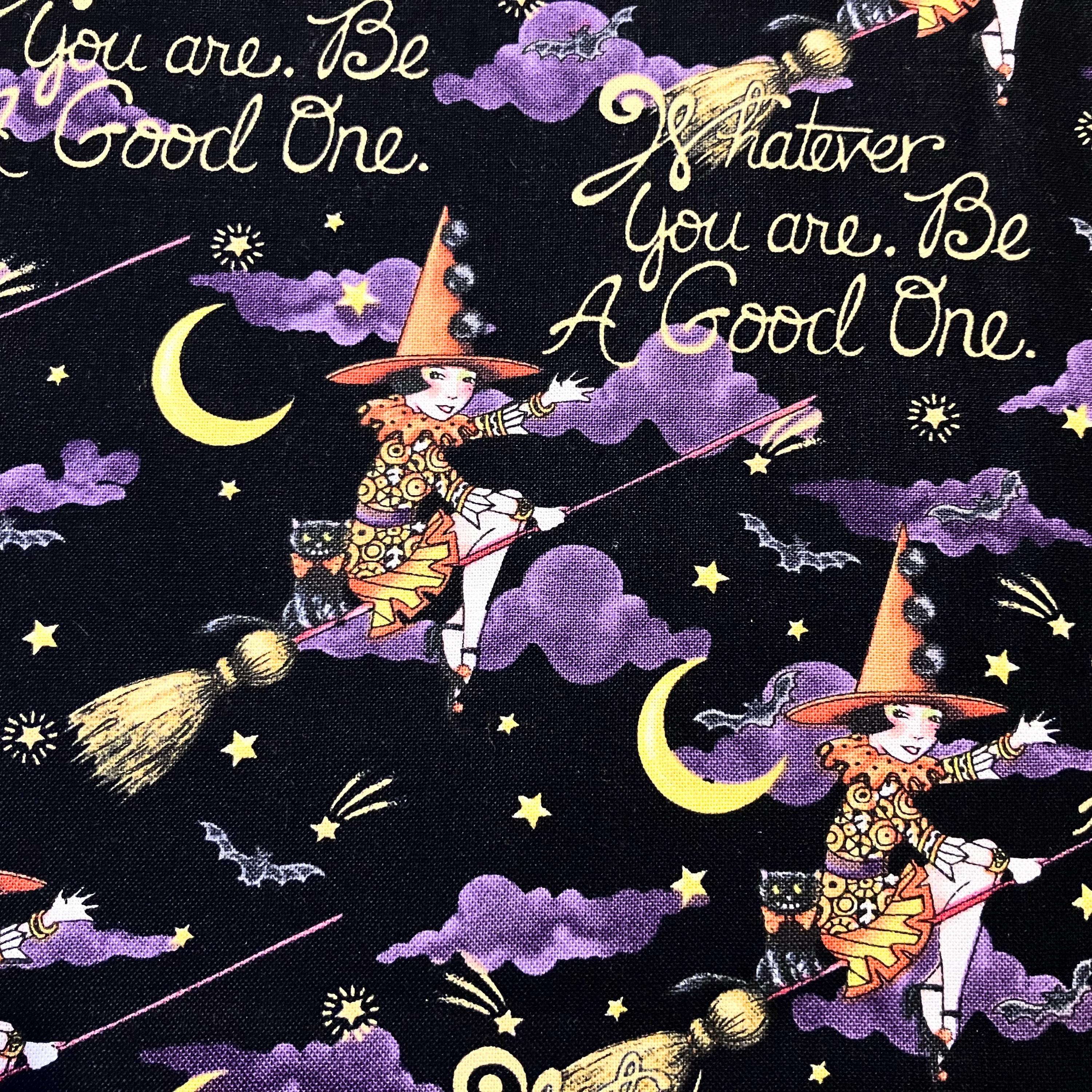 Mary Engelbreit Halloween Cotton Quilt Fabric: Witch & Black Cat Purple ...