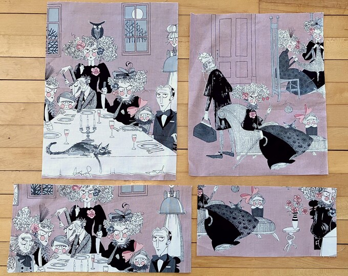 Retired A GHASTLIE NIGHT 4 Piece Fabric Scraps Alexander Henry Mathilde ...