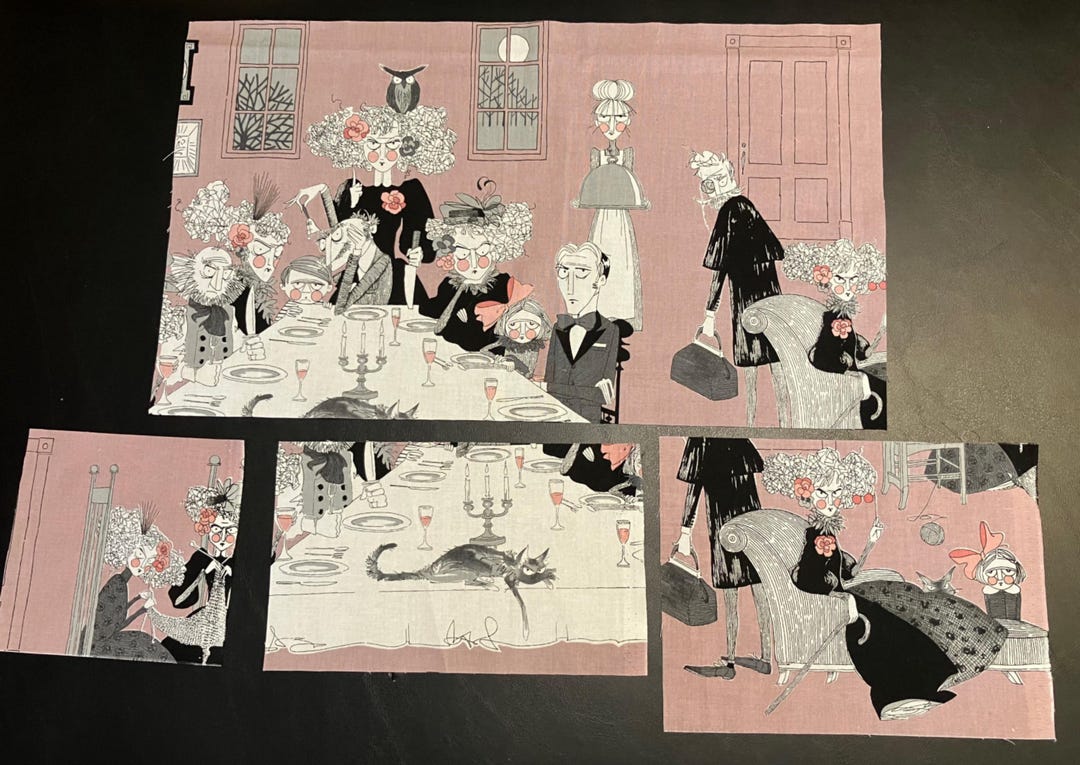 Retired A GHASTLIE NIGHT 3 Piece Fabric Scraps Alexander Henry ...