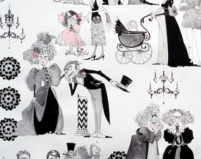 44" L X 42" W Ghastlie Reunion Cotton Fabric: Alexander Henry Halloween ...