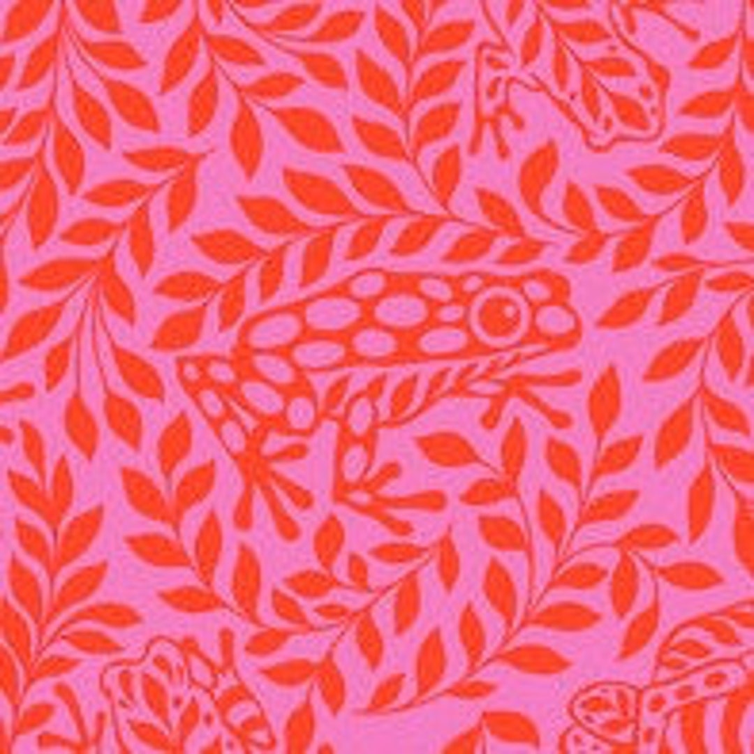 Retired Tula Pink RIBBIT Spotted FROG Monkey Wrench Cotton Quilting ...