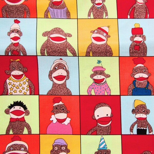 Sock Monkey Fabric - Etsy