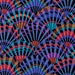 Retired PAPER FANS Kaffe Fassett Cotton Quilting Fabric Black Cobalt ...