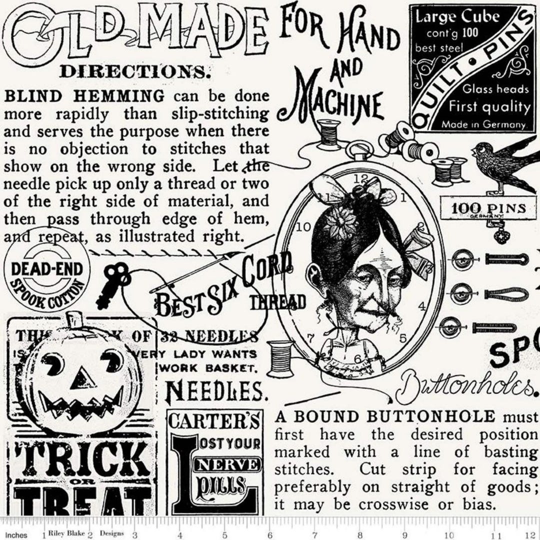 Old Made Newspaper Text Fabric - Sewing & Quilting Themed Black White J ...