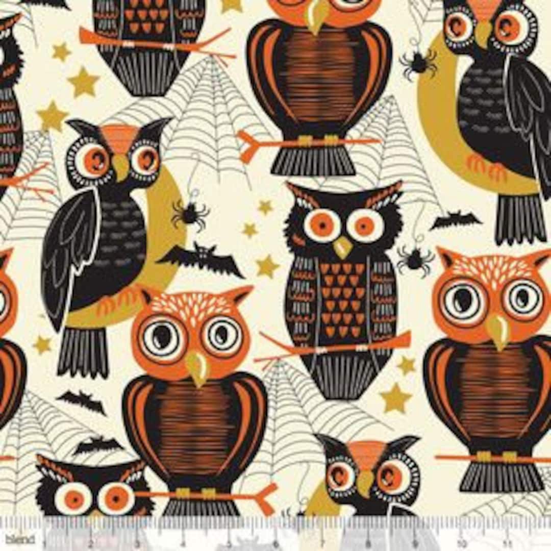 Retro Owls Fabric