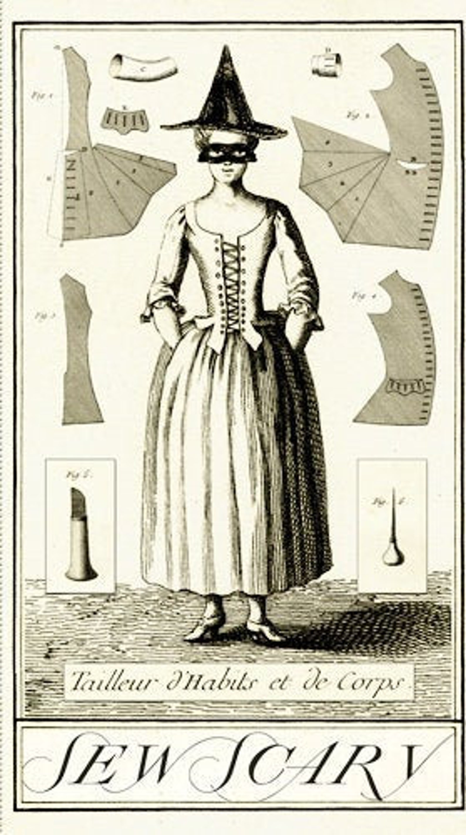 J. Wecker Frisch SEW SCARY Witch Main Panel 23 W X | Etsy