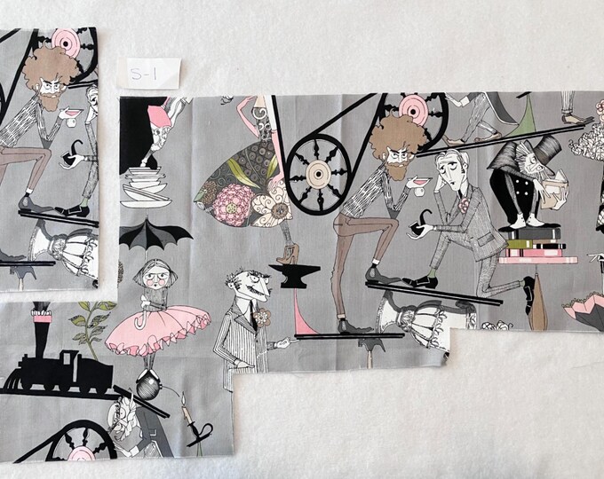 Retired A GHASTLIE END 2 Piece Fabric Scraps Alexander Henry Ghastlies ...