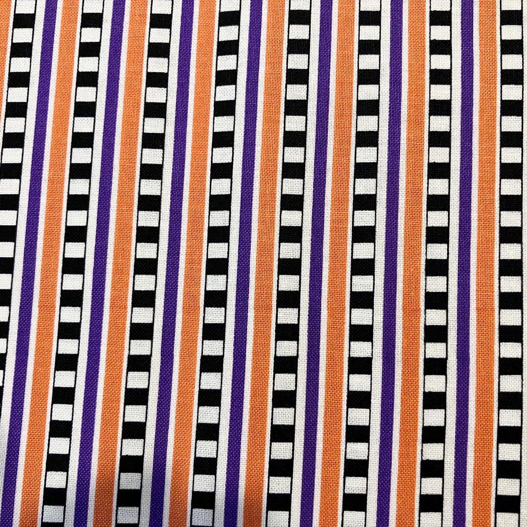 Mary Engelbreit Halloween Cotton Fabric: Scary Cute Check Stripe - Etsy
