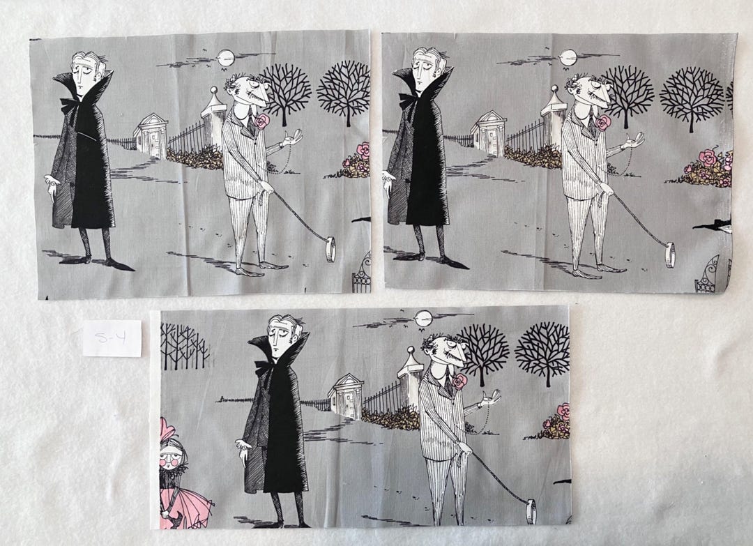 Retired 2009 MEET THE GHASTLIES 3 Fabric Scraps Alexander Henry Garrick ...