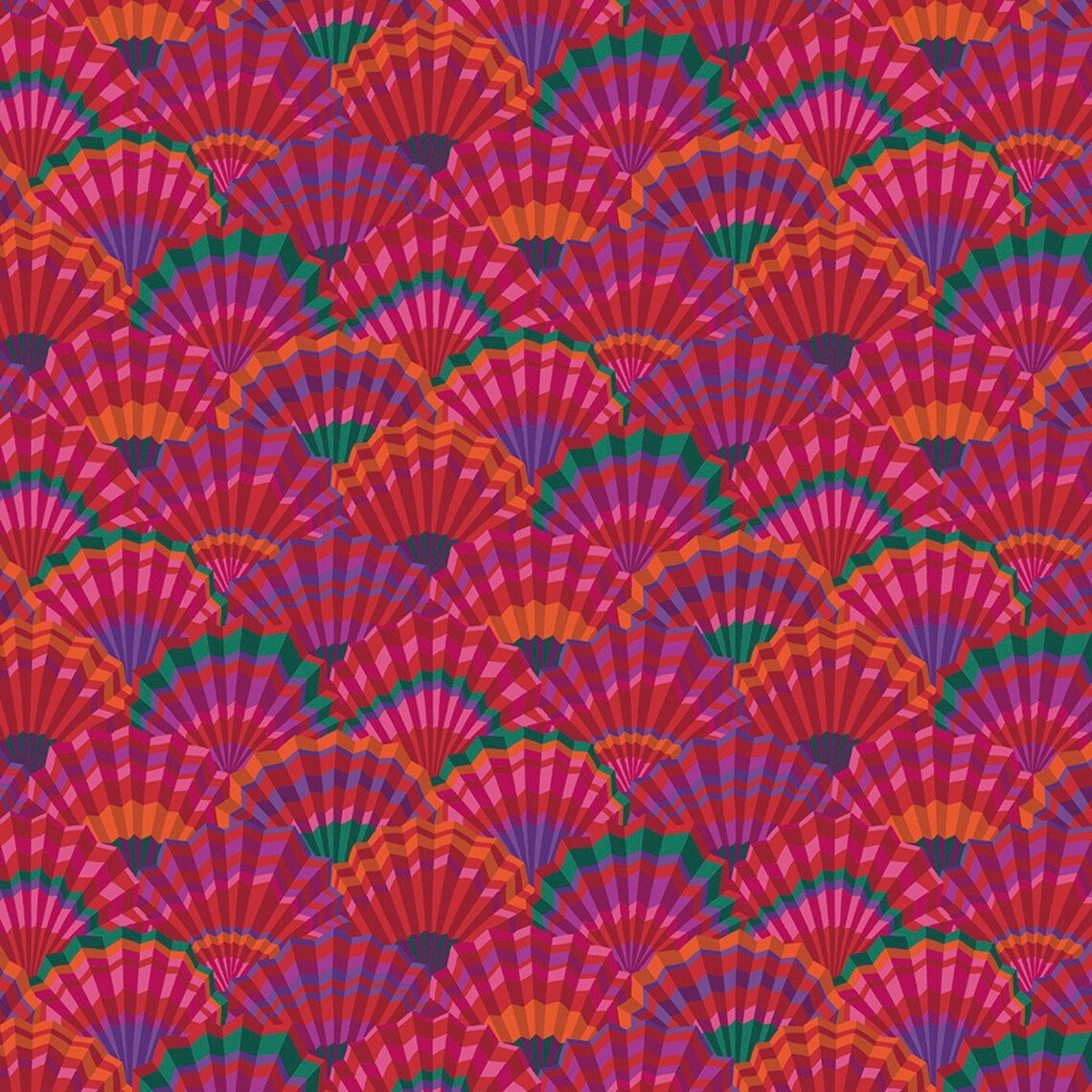 PAPER FANS Red Kaffe Fassett Cotton Quilting Quilt Fabric - Etsy