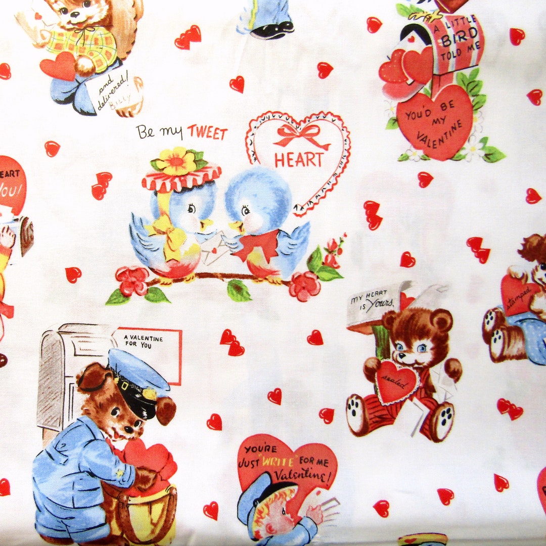 Retired LOVE LETTERS Cotton Quilting Fabric Riley Blake Vintage Style ...