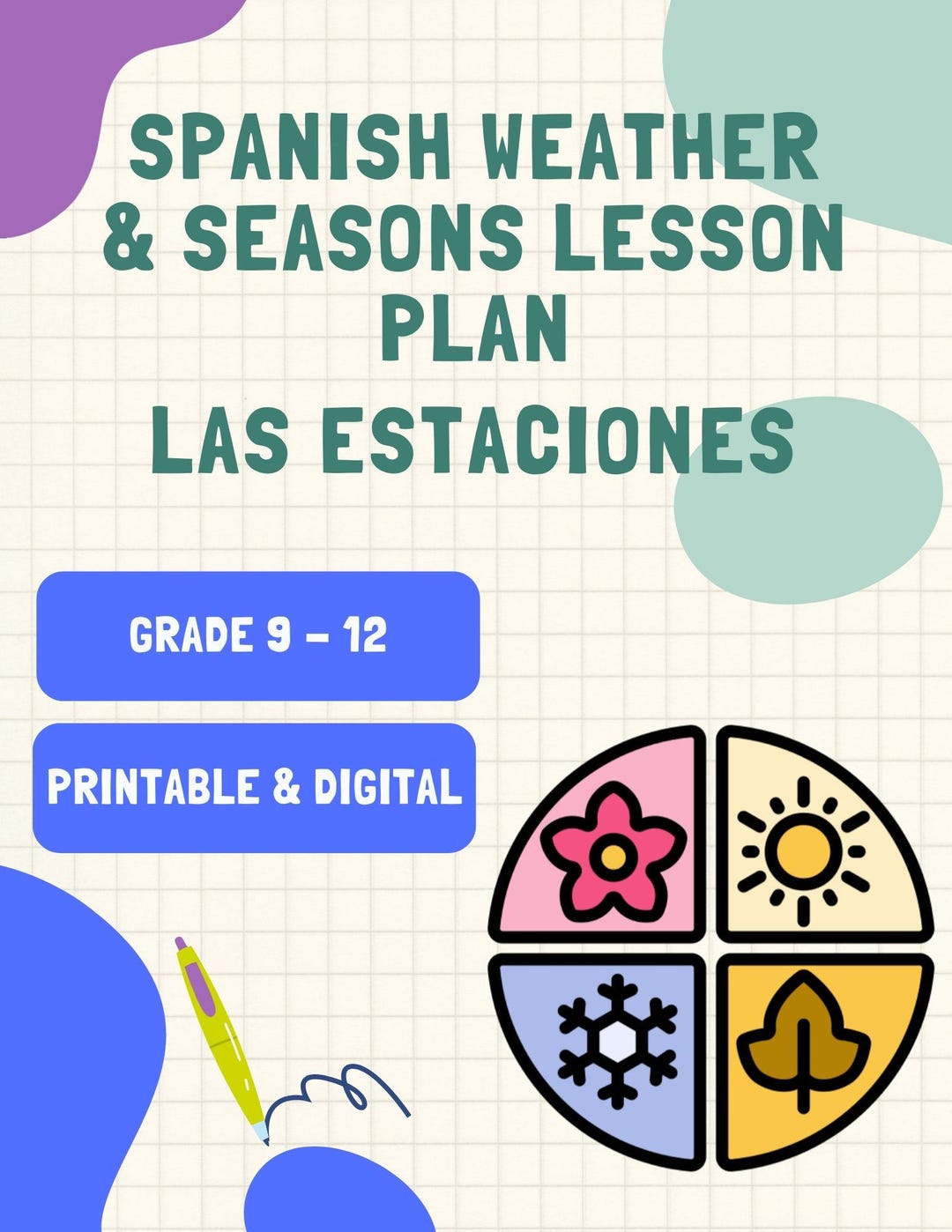 Spanish Weather & Seasons Lesson Plan | Las Estaciones | High School ...