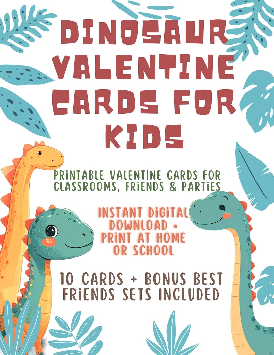 Dinosaur Valentine Cards Printable | Classroom Valentines for Boys ...