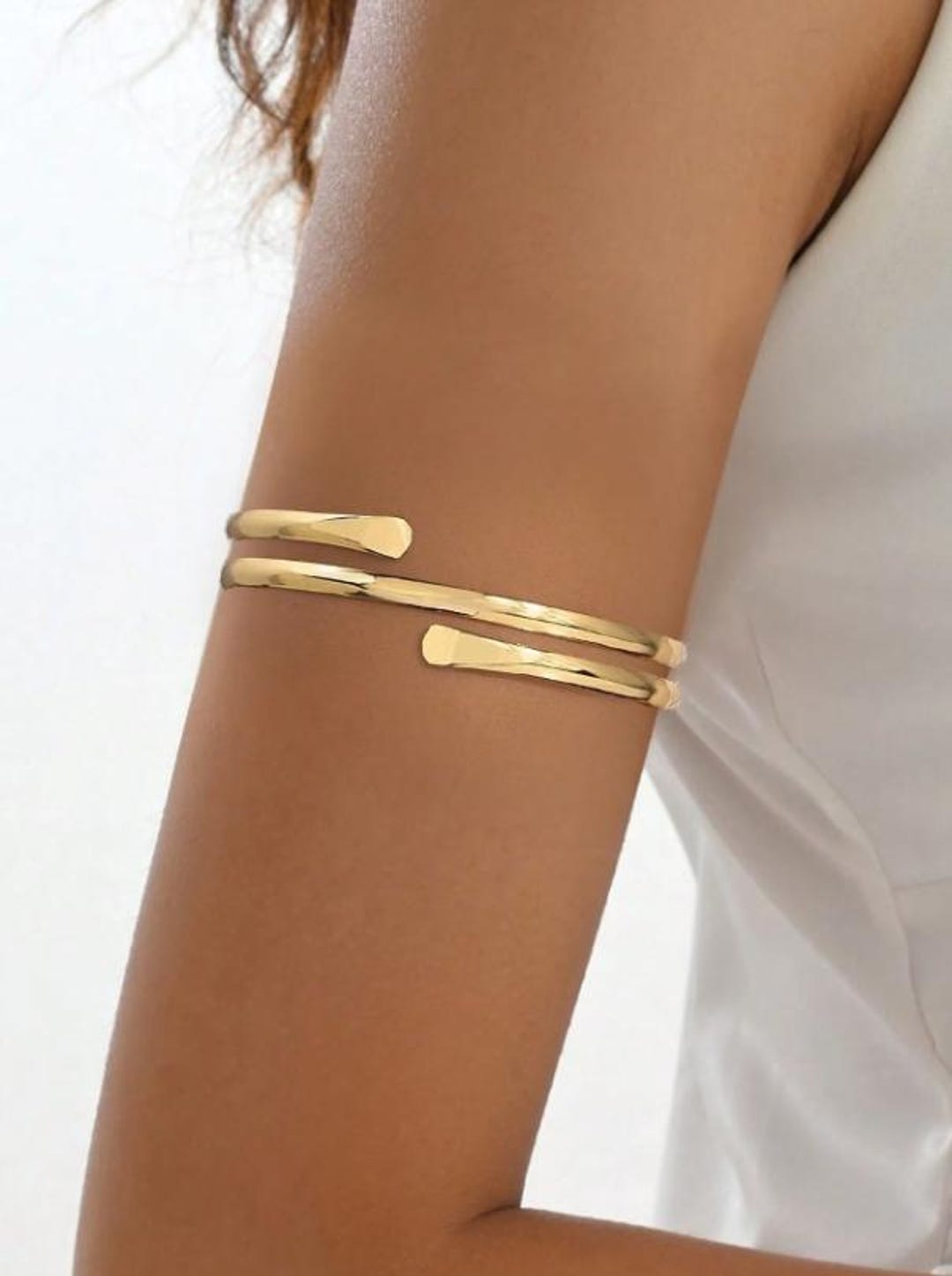 Minimalist Arm Cuff: Gold Upper Arm Band - Etsy