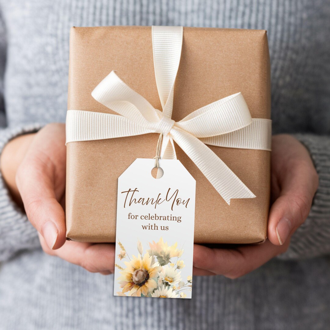 Yellow Sunflower Gift Tags, Instant Download Favor Tags - Etsy