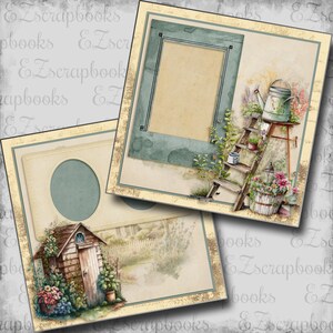 Cottage Garden - 2 Premade Scrapbook Pages - EZ Layout 23-180 - Etsy